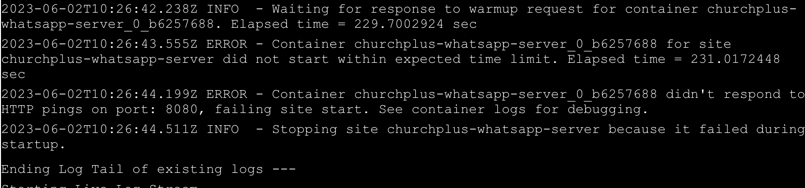 App Service fails to start when startup command is given - Microsoft Q&A