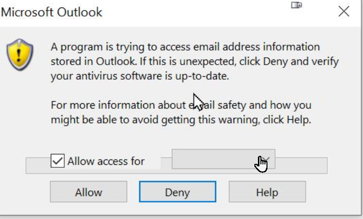 Mail Merge causing constant security pop up - Microsoft Q&A