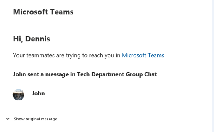 Teams Message preview in Outlook - Microsoft Q&A
