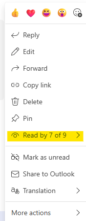 Read by in MS Teams group chat not Visible - Microsoft Q&A