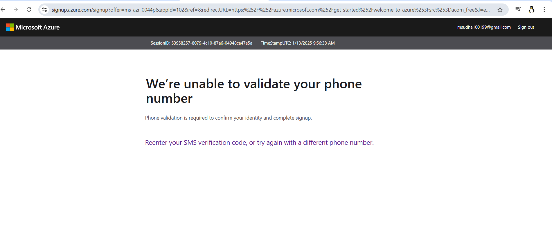 unable to validate mobile number while creating free azure account ...
