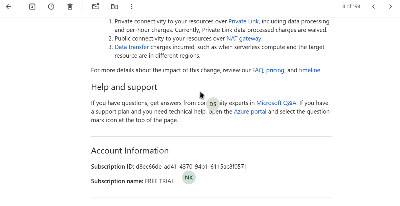 Want to know my subscription and billing details for azure account ...