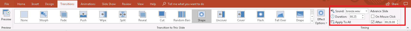 PowerPoint: Difference between Transition Speed and Slide Advance Speed ...