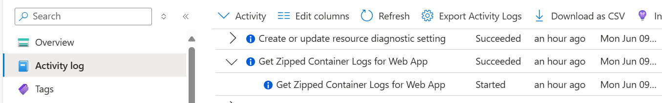 Inconsistent logs for App Service - Microsoft Q&A