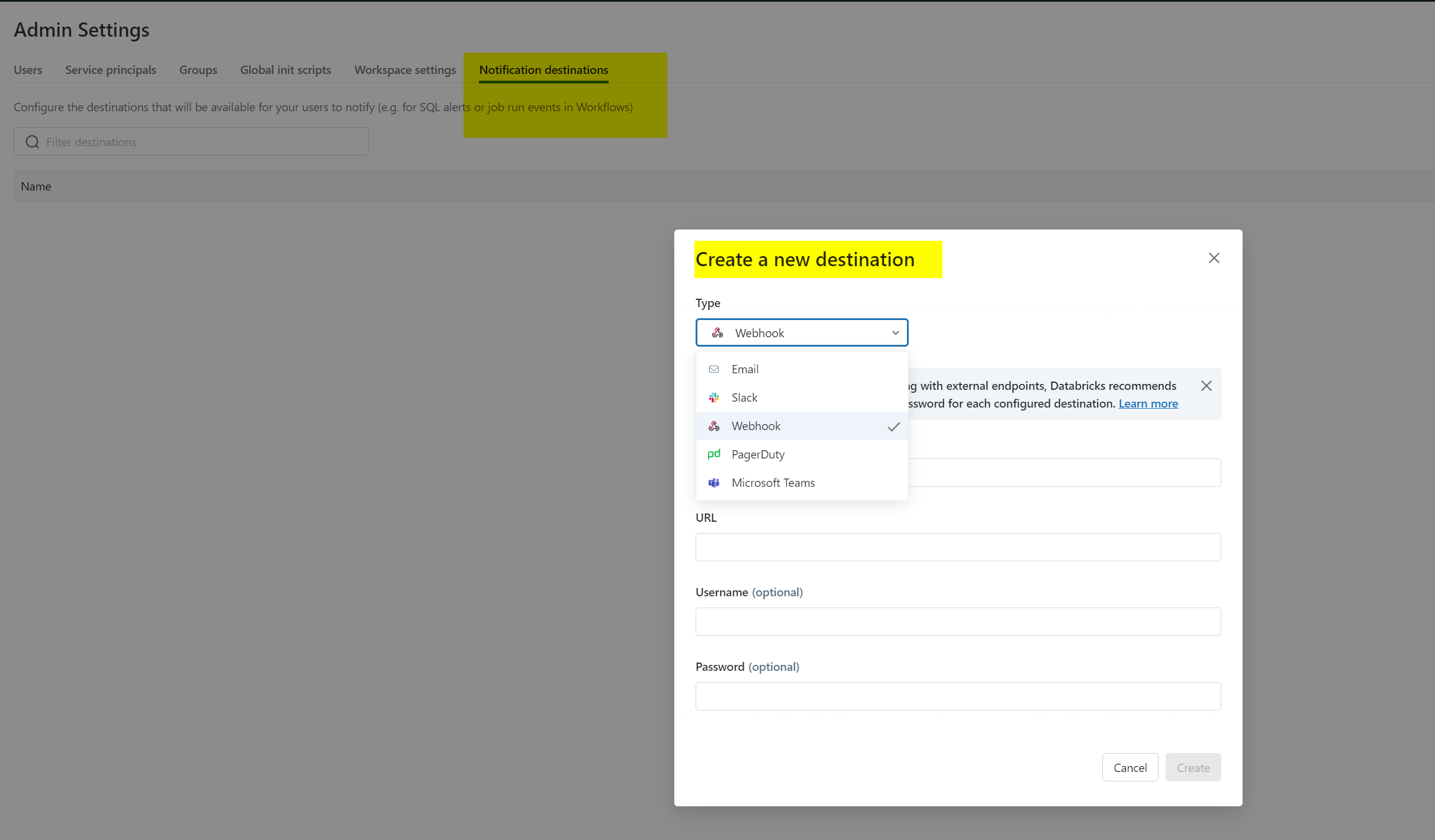 Where does Databricks send notifications? - Microsoft Q&A