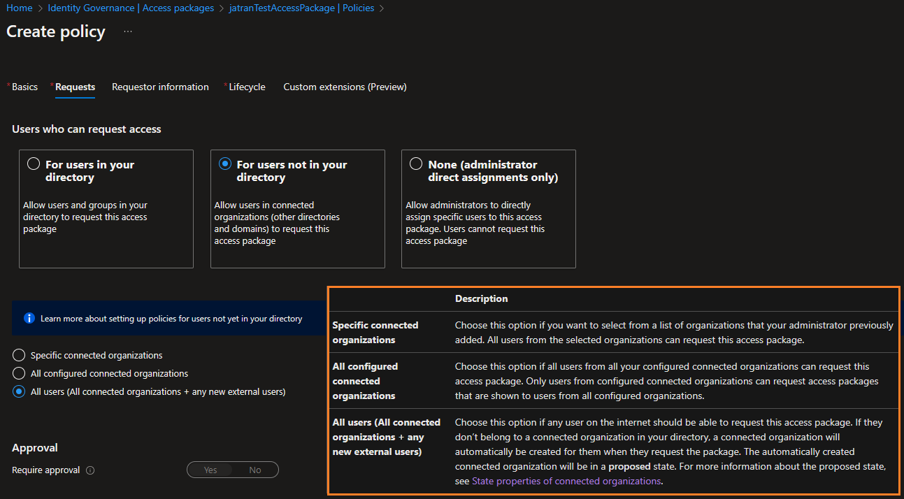 Request access package from a federated trusted domain - Microsoft Q&A