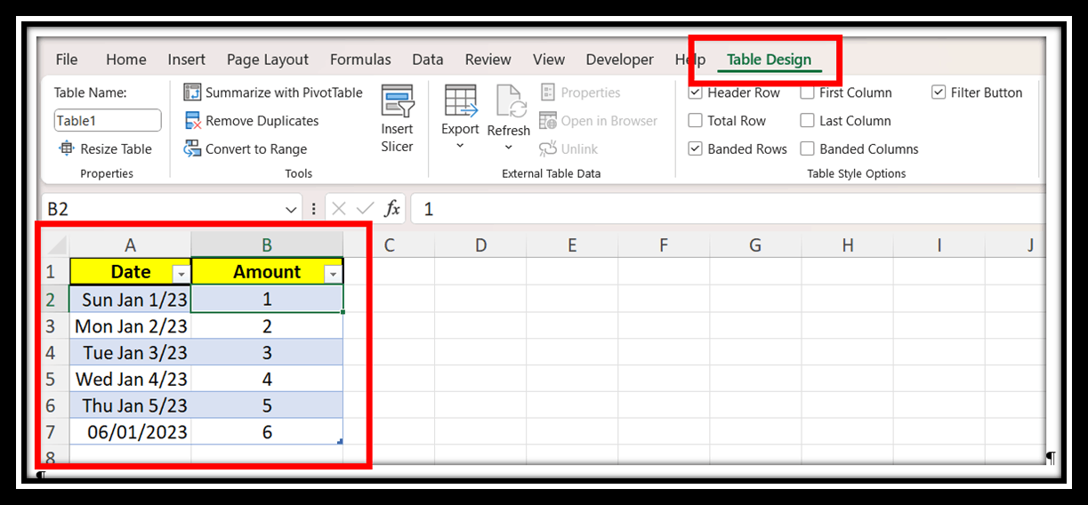 how do I find Table Tools Design - Microsoft Q&A