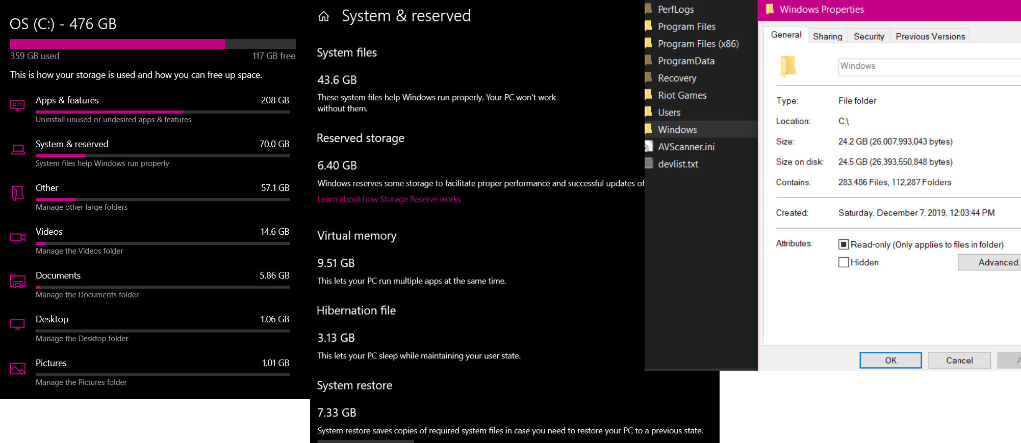 System Files taking up too much space - Microsoft Q&A