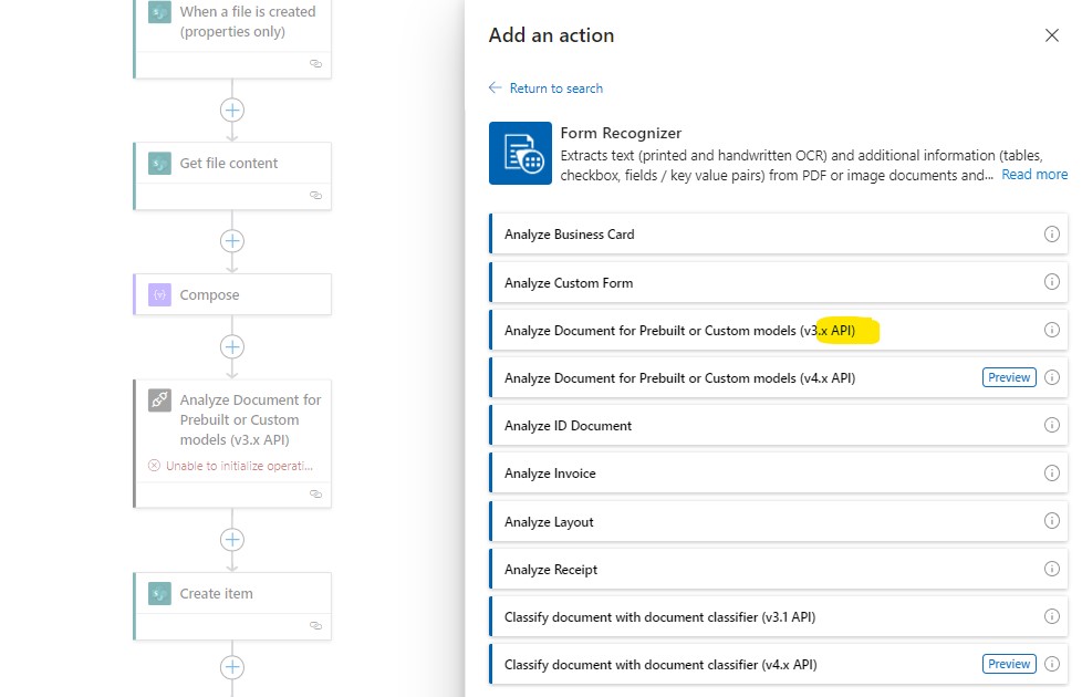 Azure Logic Apps Form Recognizer Connector - Name change issue - Microsoft Q&A