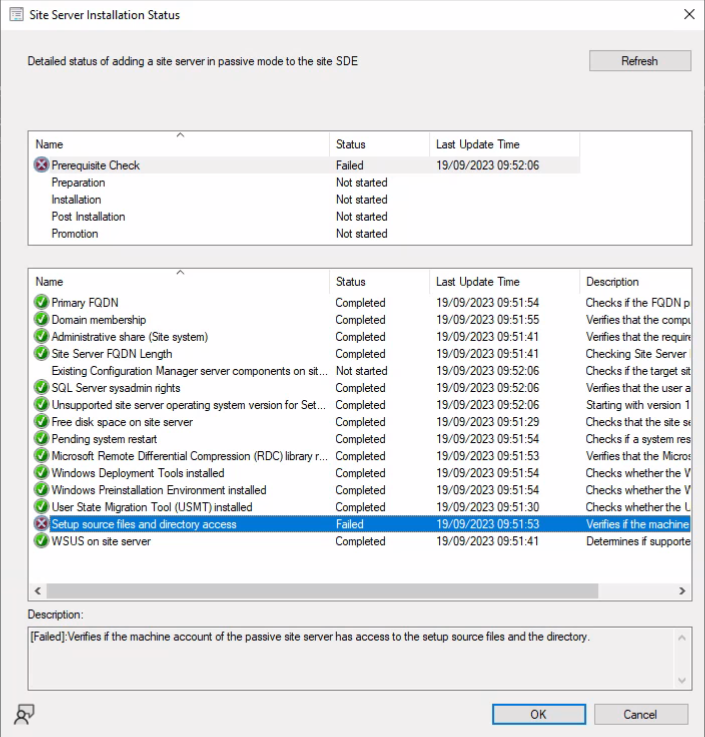 Sccm Passive Site Server Stuck In Upgrading Status Fails To Upgrade Microsoft Qanda