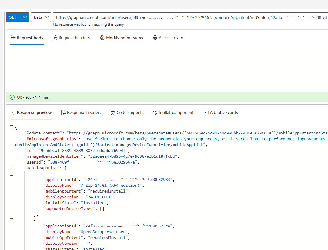 Microsoft Grpah Apo intune Mobile device and software - Microsoft Q&A