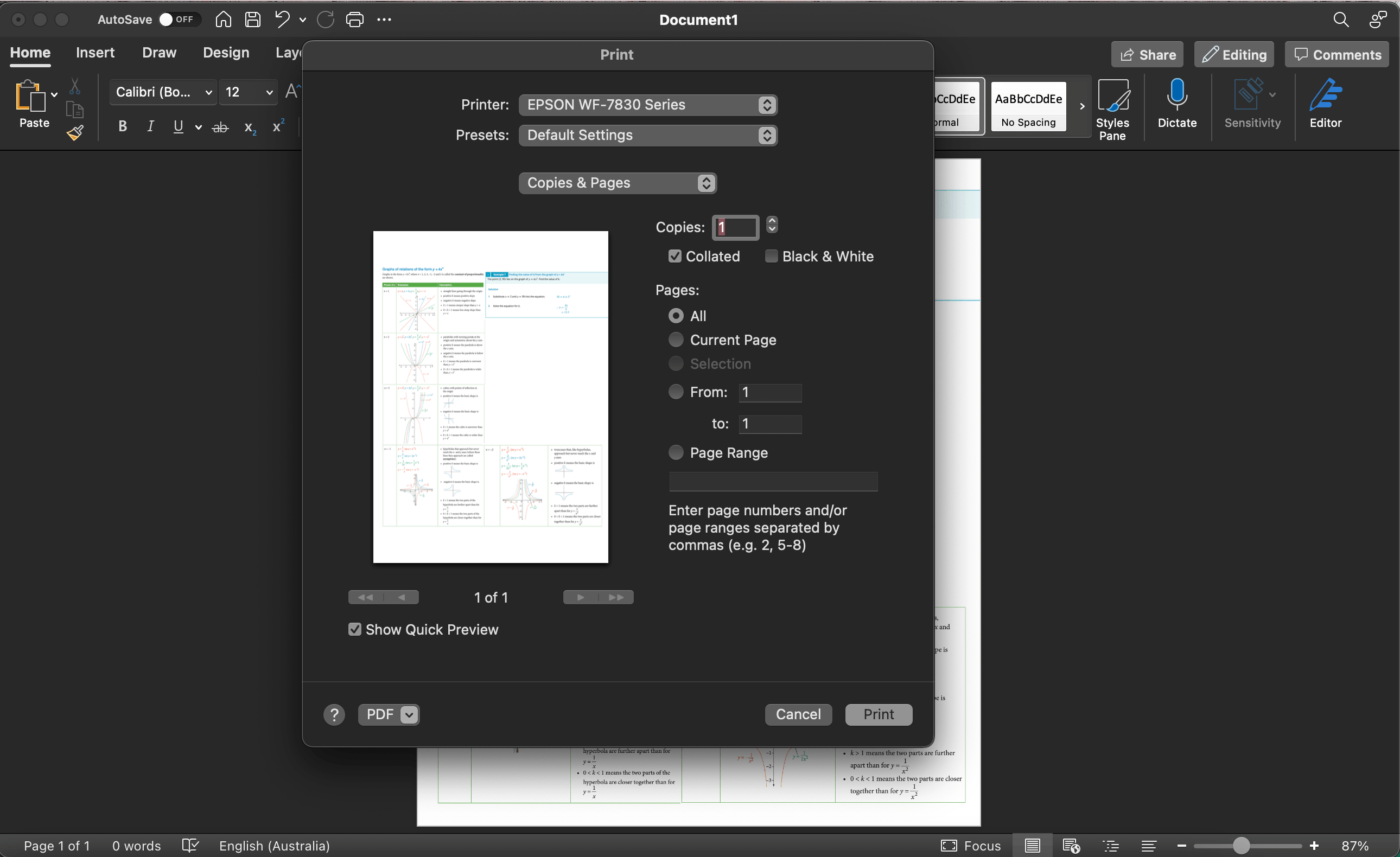 printing & printing preview different page size from editing view ...