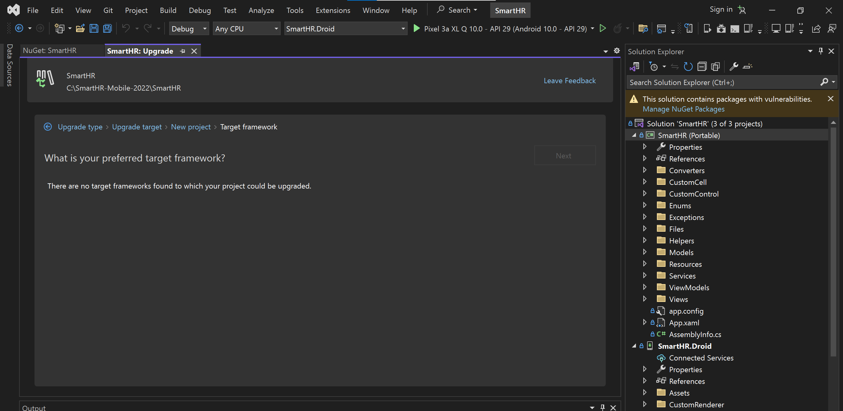 Target Framework Do Not Appear When Trying Migrating From Xamarin To Maui Using Upgrade