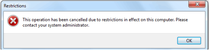 Windows 11 Kiosk single app mode "This operation has been cancelled due to restrictions ...