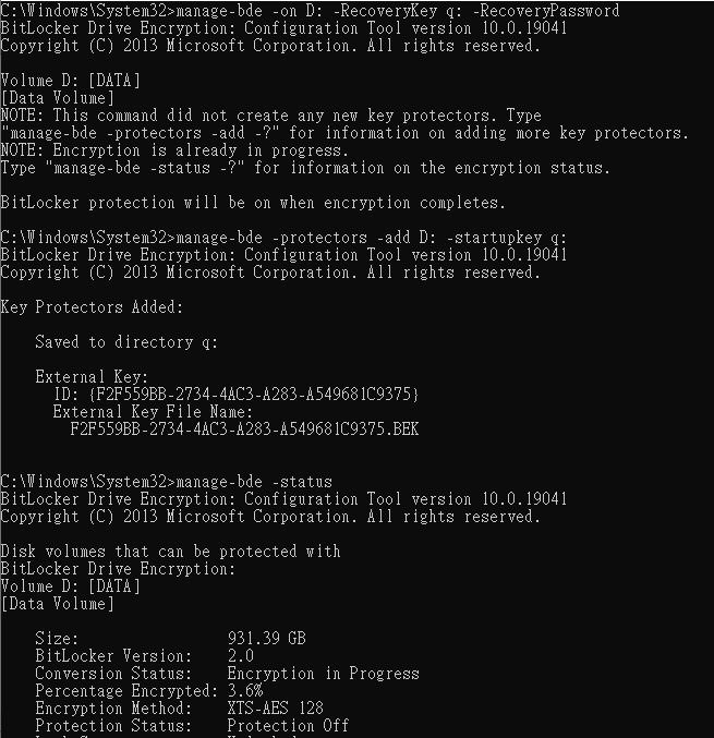BitLocker: D: drive locked out after a reboot and the recovery key is ...