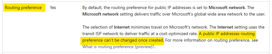 Azure Load Balancer - review / change routing preference - Microsoft Q&A