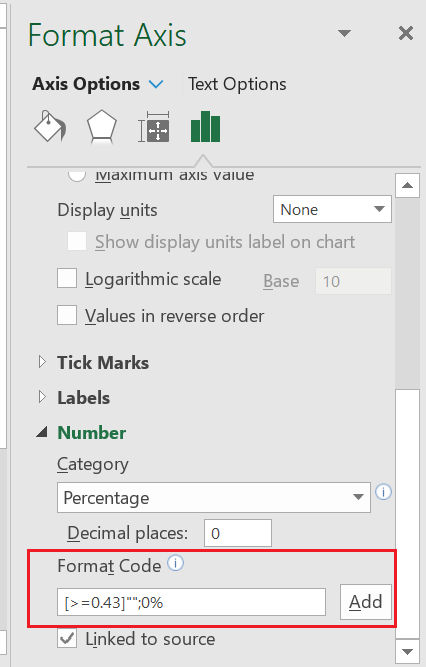 How to remove individual percentage amounts from the vertical (value ...
