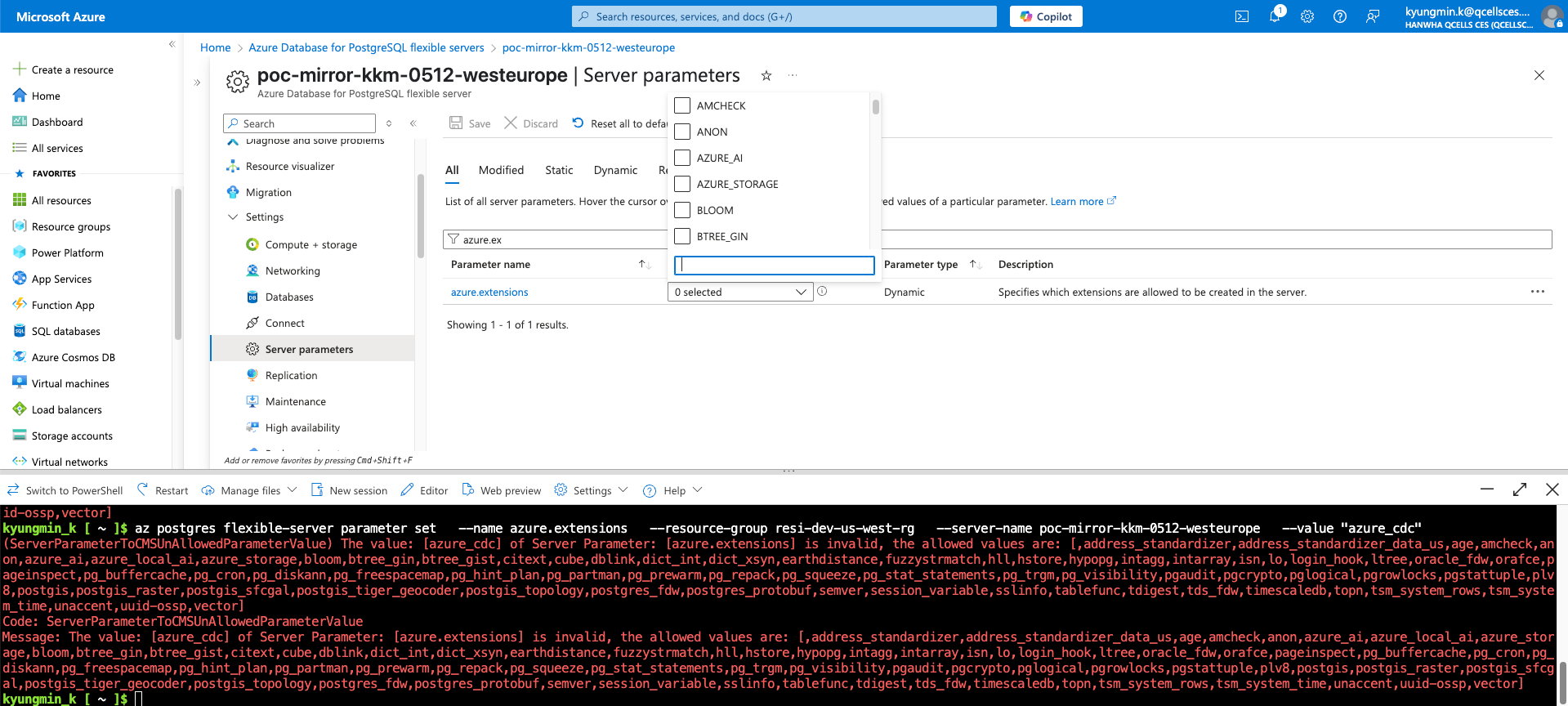 Request to allow-list azure_cdc extension for PostgreSQL Flexible ...