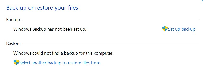 Creating System Image / Backup Win-11 Using Win-7 Applet - Microsoft Q&A