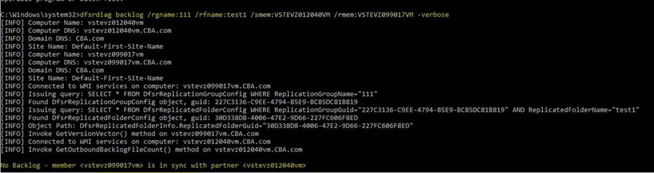 DFS replication backlog replicating 1M changes after restore from backup - Microsoft Q&A
