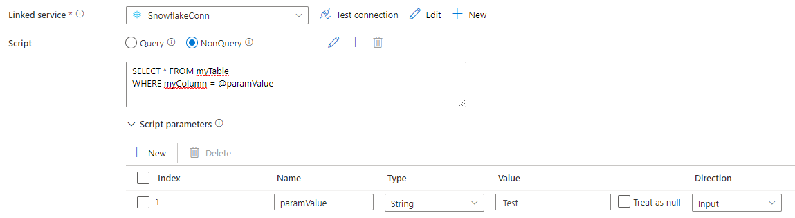 I Want To Pass Parameter To Copy Into Statement Snowflake From Script Activity Of Adf