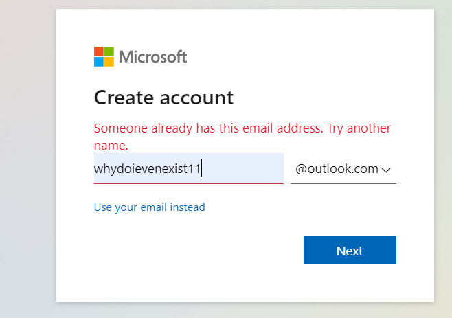 Microsoft Account Doesn't Exist - Microsoft Q&A
