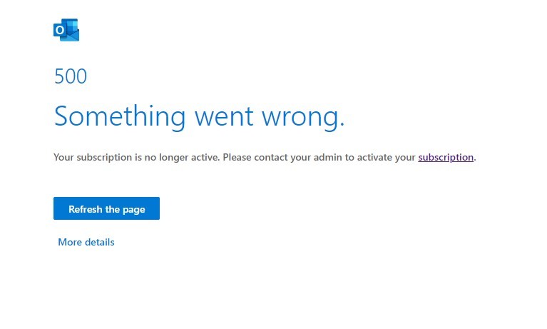 Your subscription is no longer active. Please contact your admin to ...