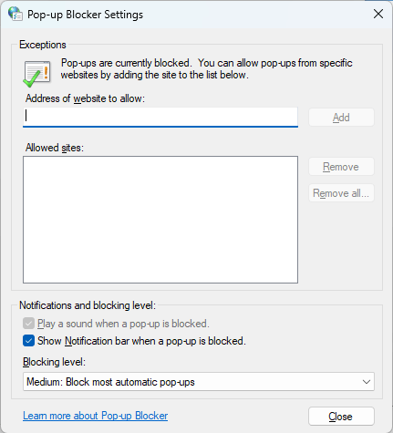 Tabbed Browsing Settings - Microsoft Q&A