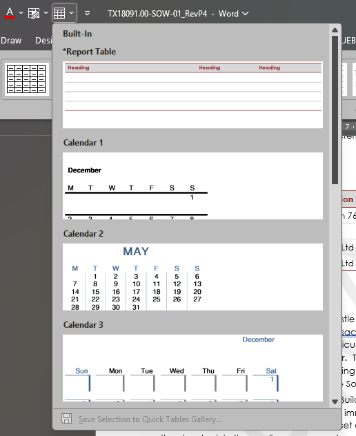 How to fix customized 'table design / table styles' and 'quick tables ...