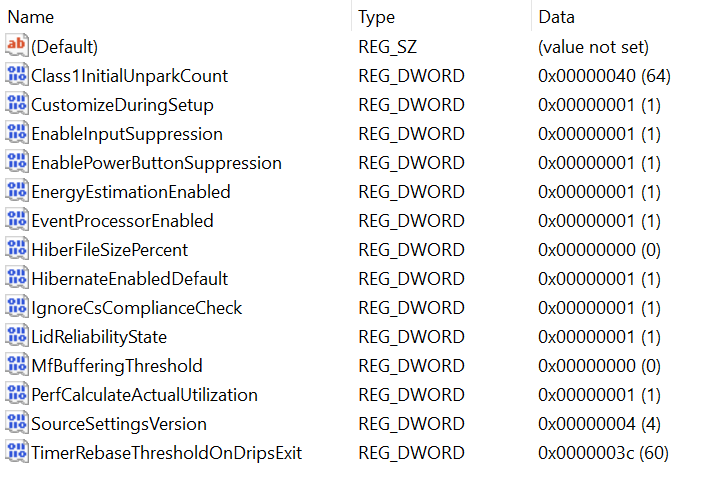 what is the default registry values for this Computer\HKEY_LOCAL_MACHINE\SYSTEM ...