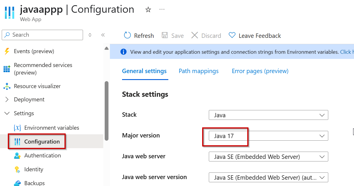 Azure east us region Java 17 app not working, but app is working fine ...