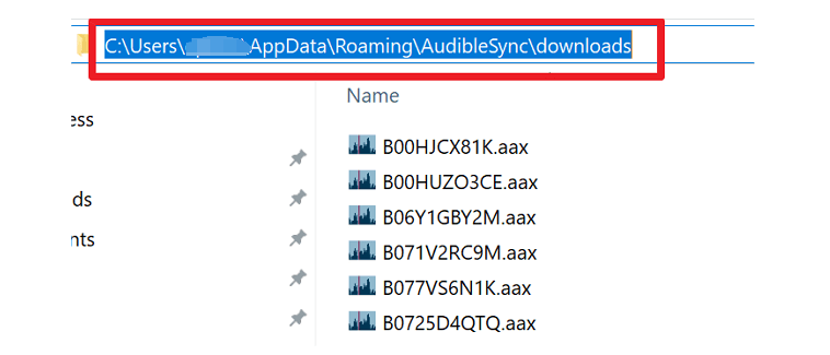I can't find downloaded Audible AXX book files. - Microsoft Q&A