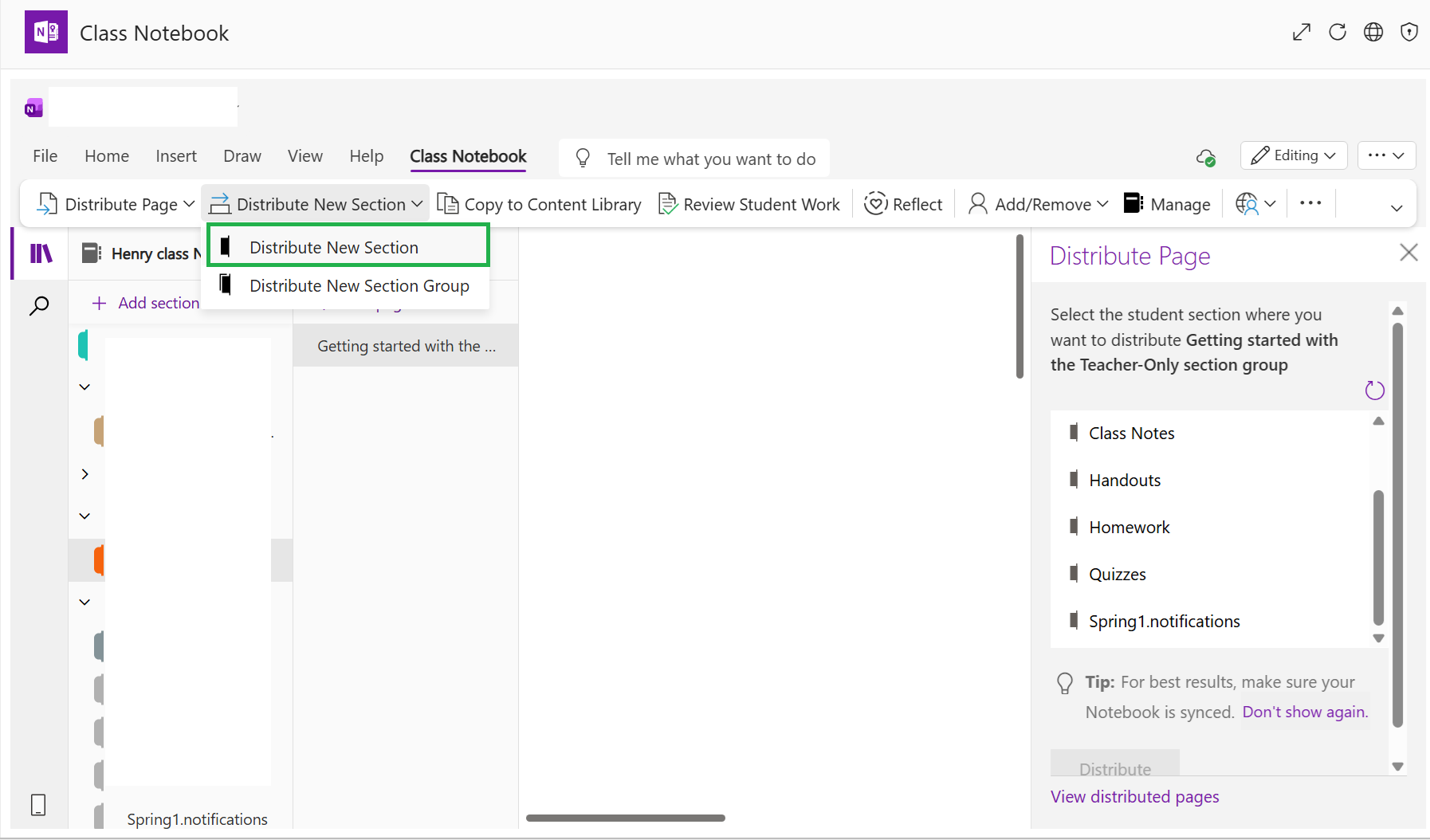 One drive creating pages during Distribution items on school account ...