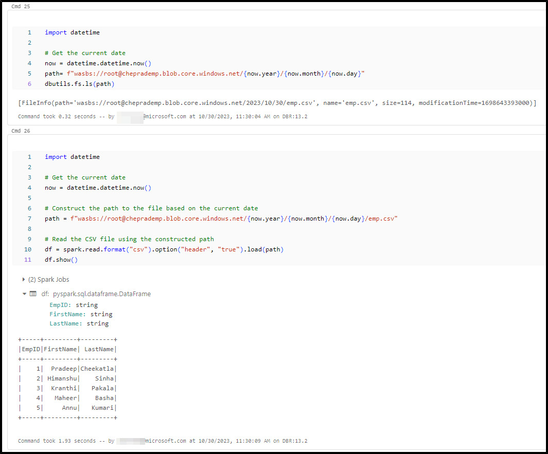 How to dynamically access files from mounted data lake in Databricks notebook? - Microsoft Q&A