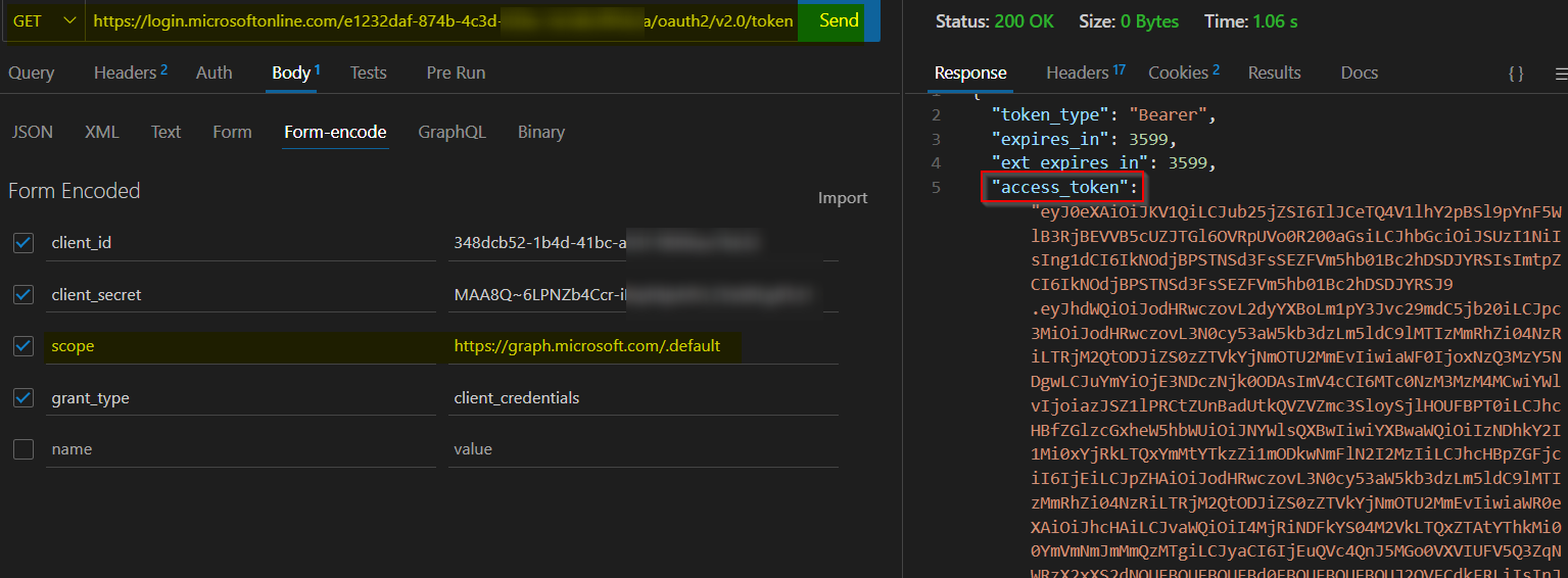 Graph API token not recognized - Microsoft Q&A