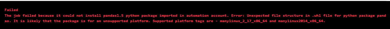 Unable To Run A Python Runbook In Azure Automation Microsoft Qanda