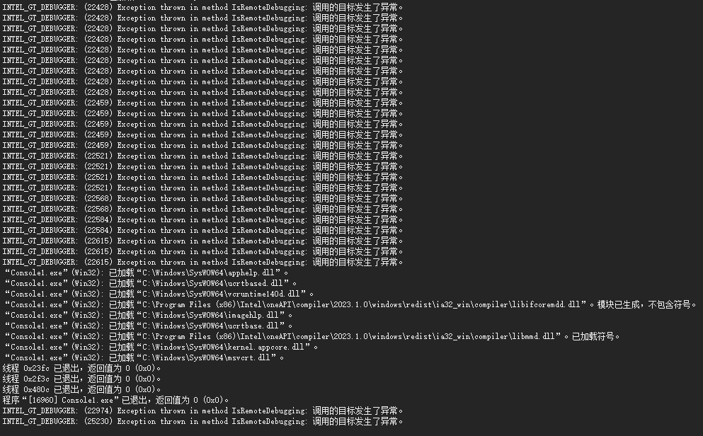 How to fix INTEL_GT_DEBUGGER: Exception thrown in method ... How to fix INTEL_GT_DEBUGGER: Exception thrown in method ...