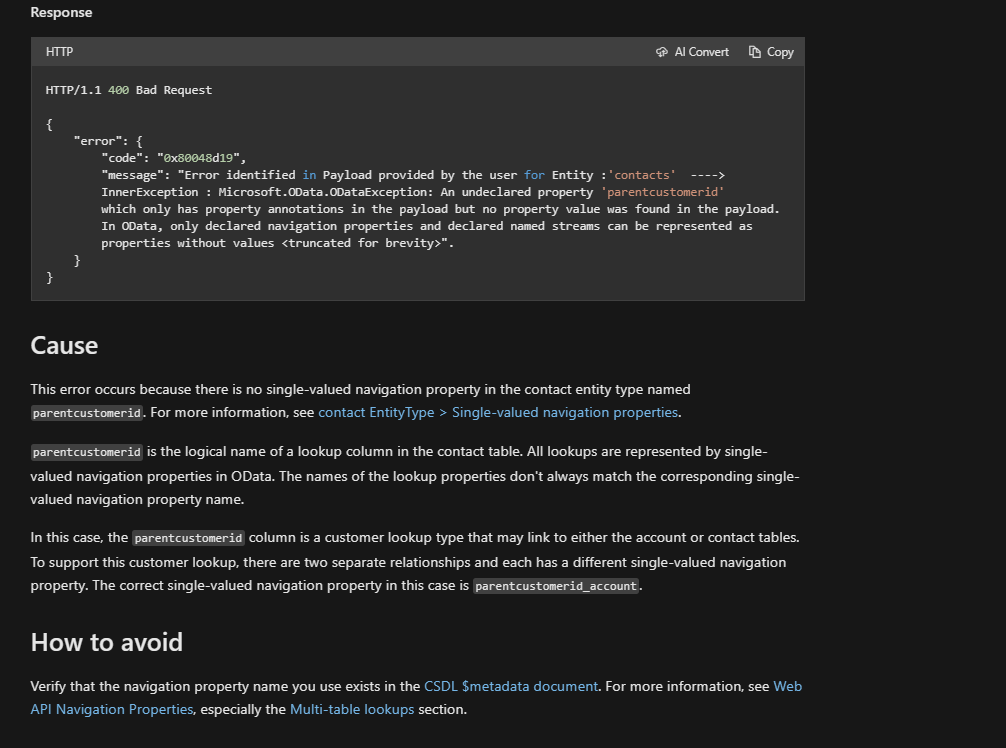 An undeclared property 'alternis_calloutcome' which only has property annotations in the payload ...