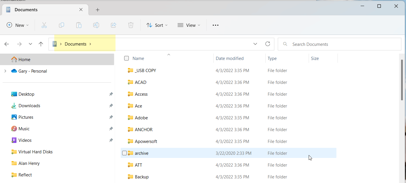 Documents folder missing Windows 11 22J2 (kind of) - Microsoft Q&A