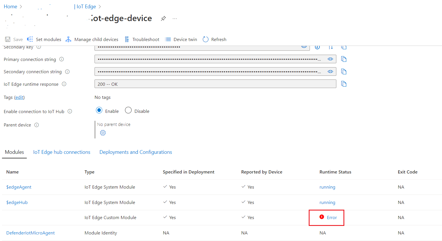 How to get log of IOT Edge devices modules status using Kusto query - Microsoft Q&A