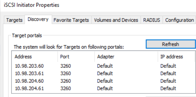 Configuring iSCSI initiator for acceding to two VLANs - Microsoft Q&A