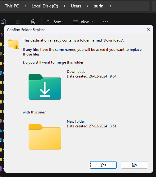 Download folder missing from C:/User/ - Microsoft Q&A