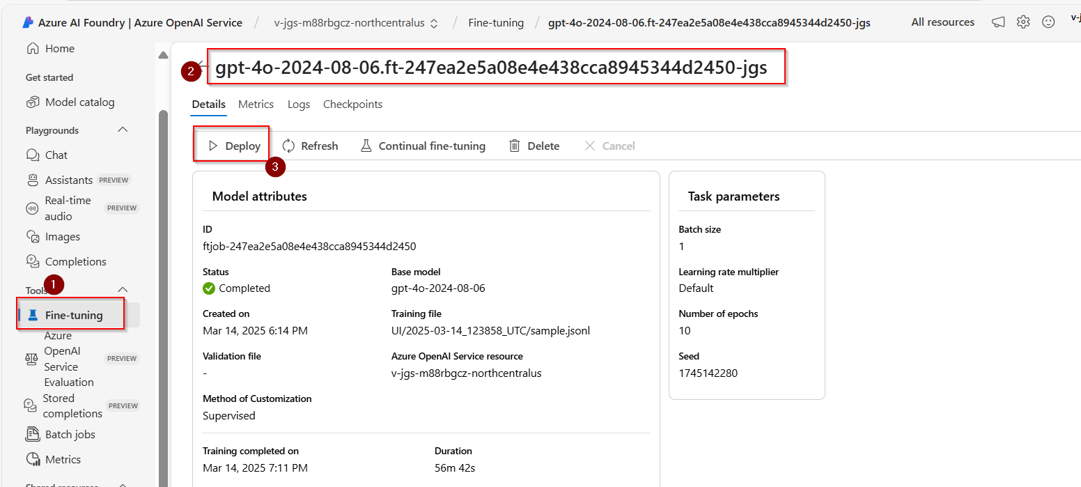 Unable to deploy complete fine tunning models - Microsoft Q&A Unable to deploy complete fine tunning models - Microsoft Q&A