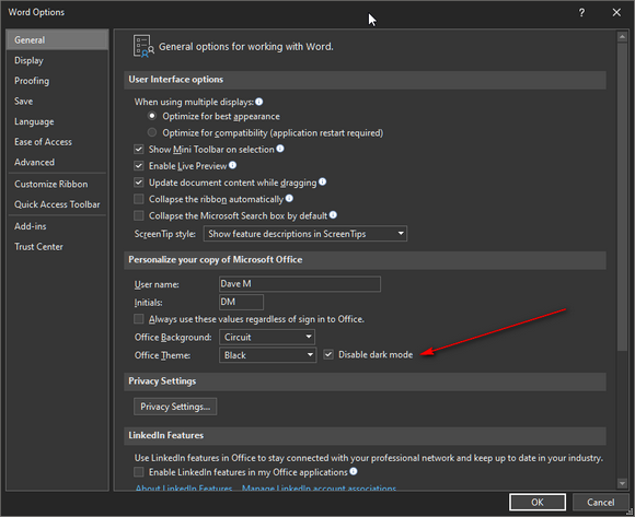 White Page Background For Black Theme - Word 2019 - Microsoft Q&A