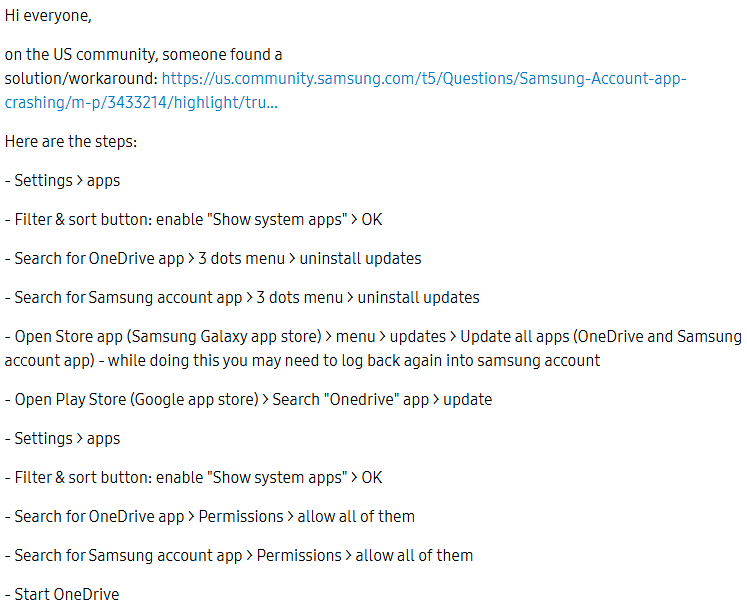 OneDrive android app v.7.45 crashing on Samsung devices - Microsoft Q&A