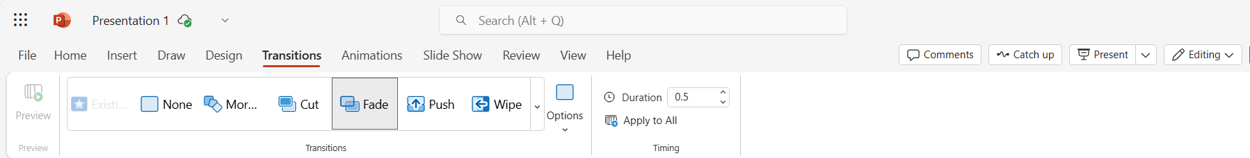 Office 365 Online PowerPoint Automatic slide transition not available ...