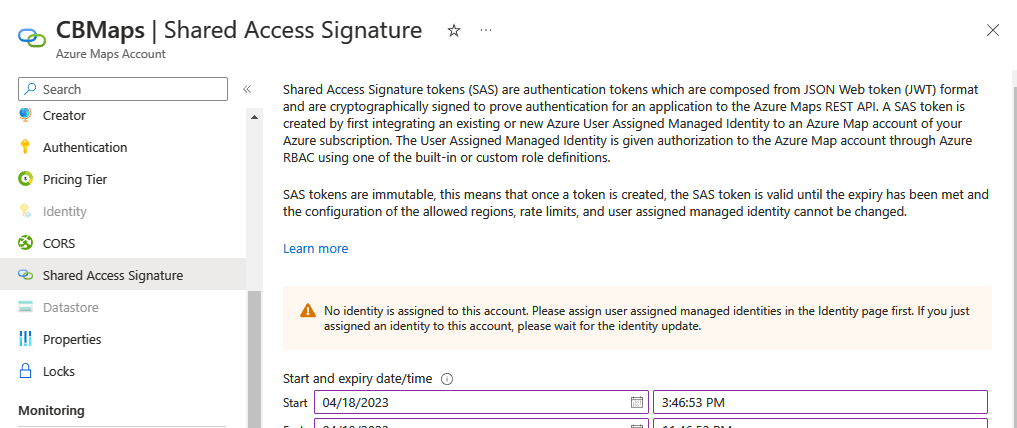Azure Maps Unable To Add User Assigned Managed Identity Cannot Assign Identity To A Global