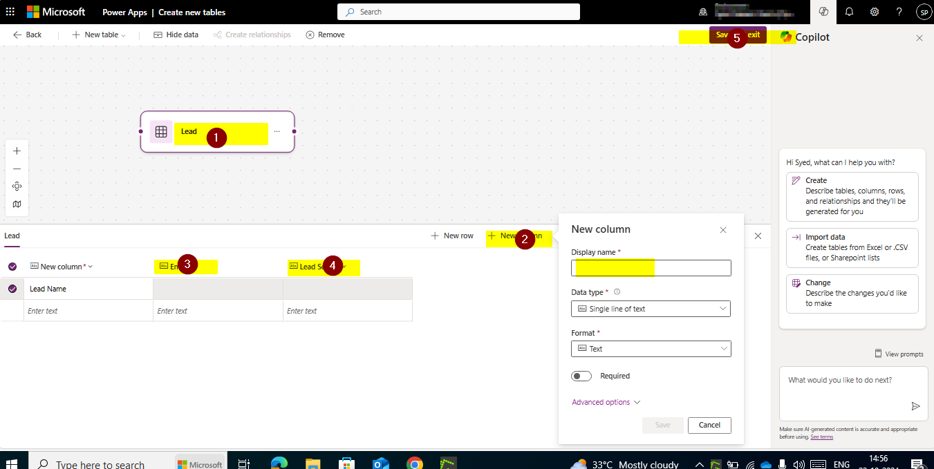 Create Lead Table - Microsoft Q&A