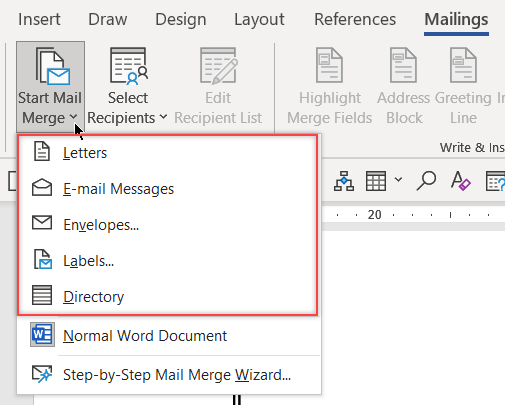 Mail merge functions greyed out - Microsoft Q&A