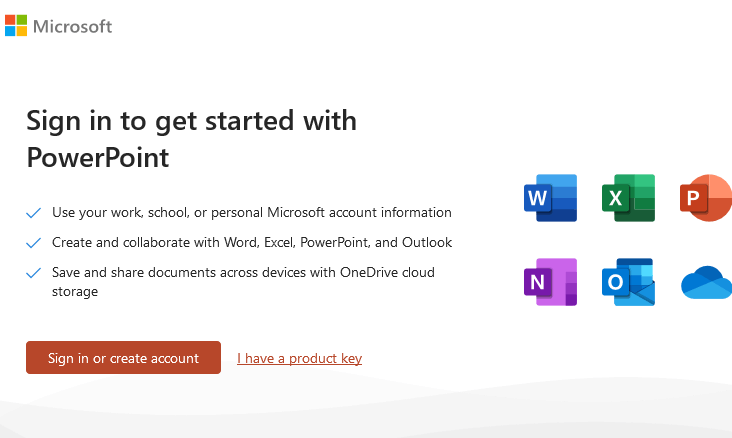 Got error when sign in power point - Microsoft Q&A